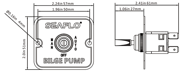 SEAFLO DC 12V 24V Marine Switch Panel Bilge Pump Switch 3-Way Panel-SEAFLO