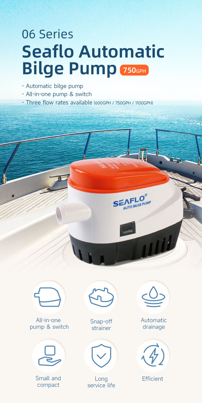 seaflo 06 Series 750GPH Seaflo Automatic Bilge Pump-SEAFLO